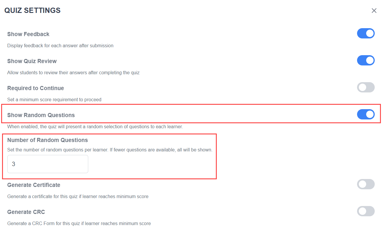 Random Quiz Questions – YesLMS