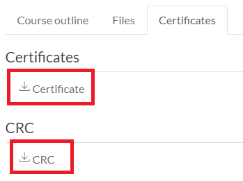 Where can I find the CRCs and certificates to download? – YesLMS